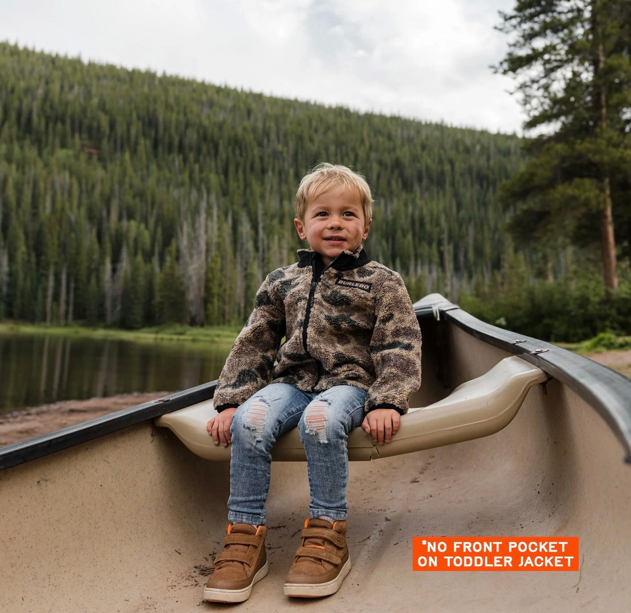 Youth Sherpa Full Zip Jacket - Rocky Mountain Camo Burlebo – Waverly’s ...